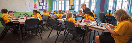 School grounds and classrooms